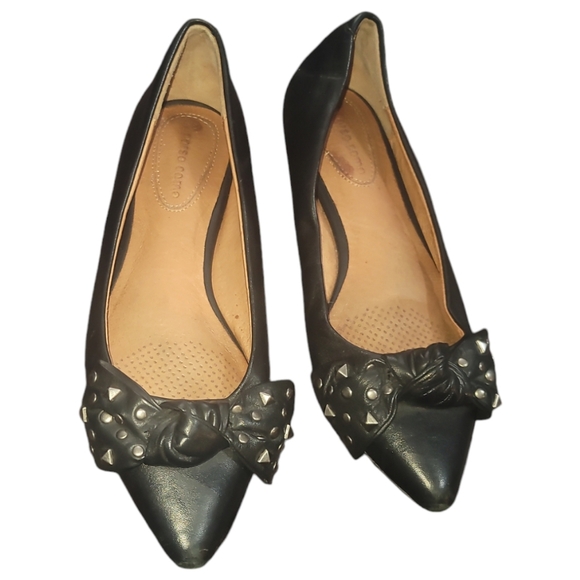 Corso Como | Shoes | Cc Corso Como Studded Bow Black Leather Almond Toe ...